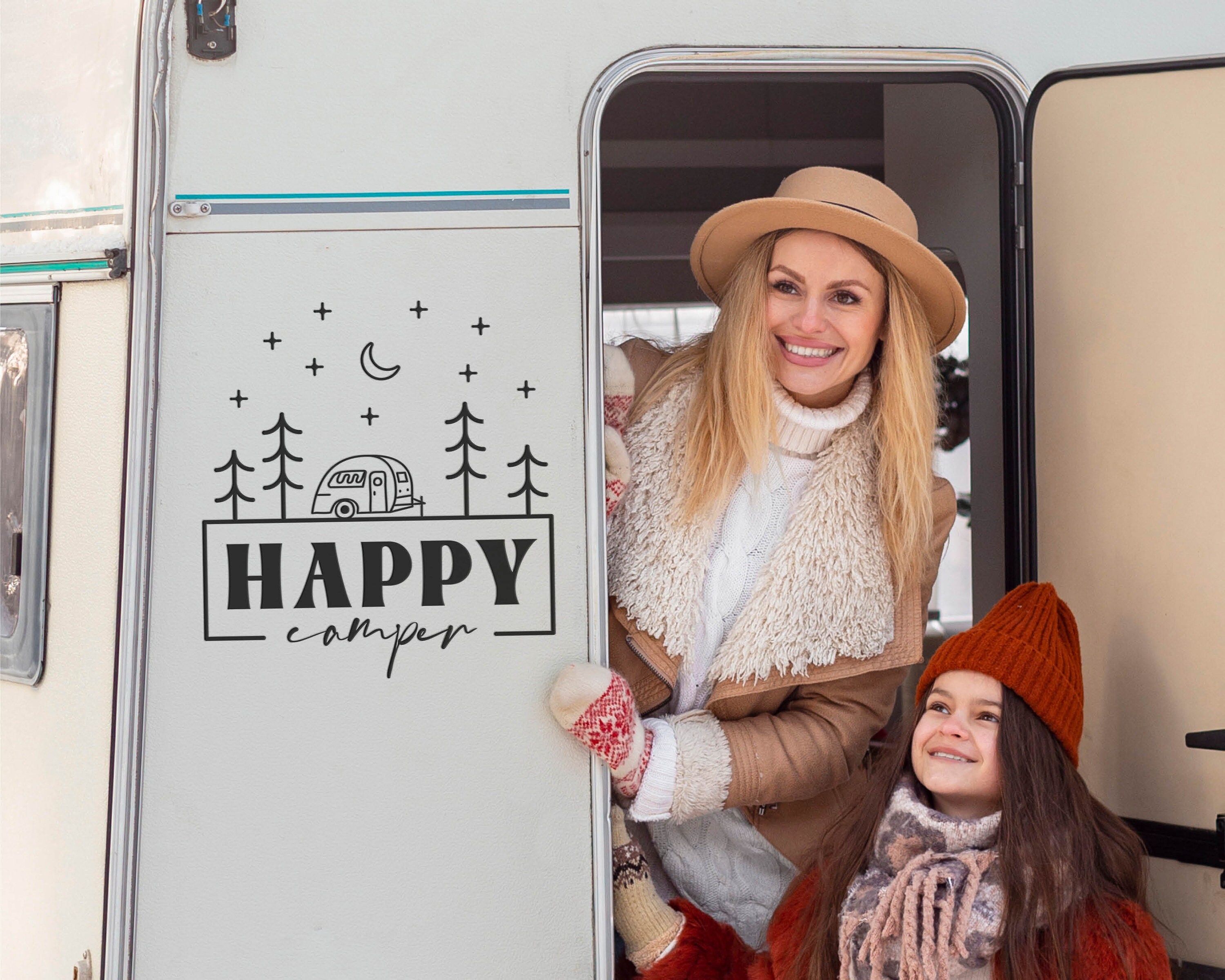 Happy Camper SVG PNG PDF | Camping Adventure Clipart (digital Download ...