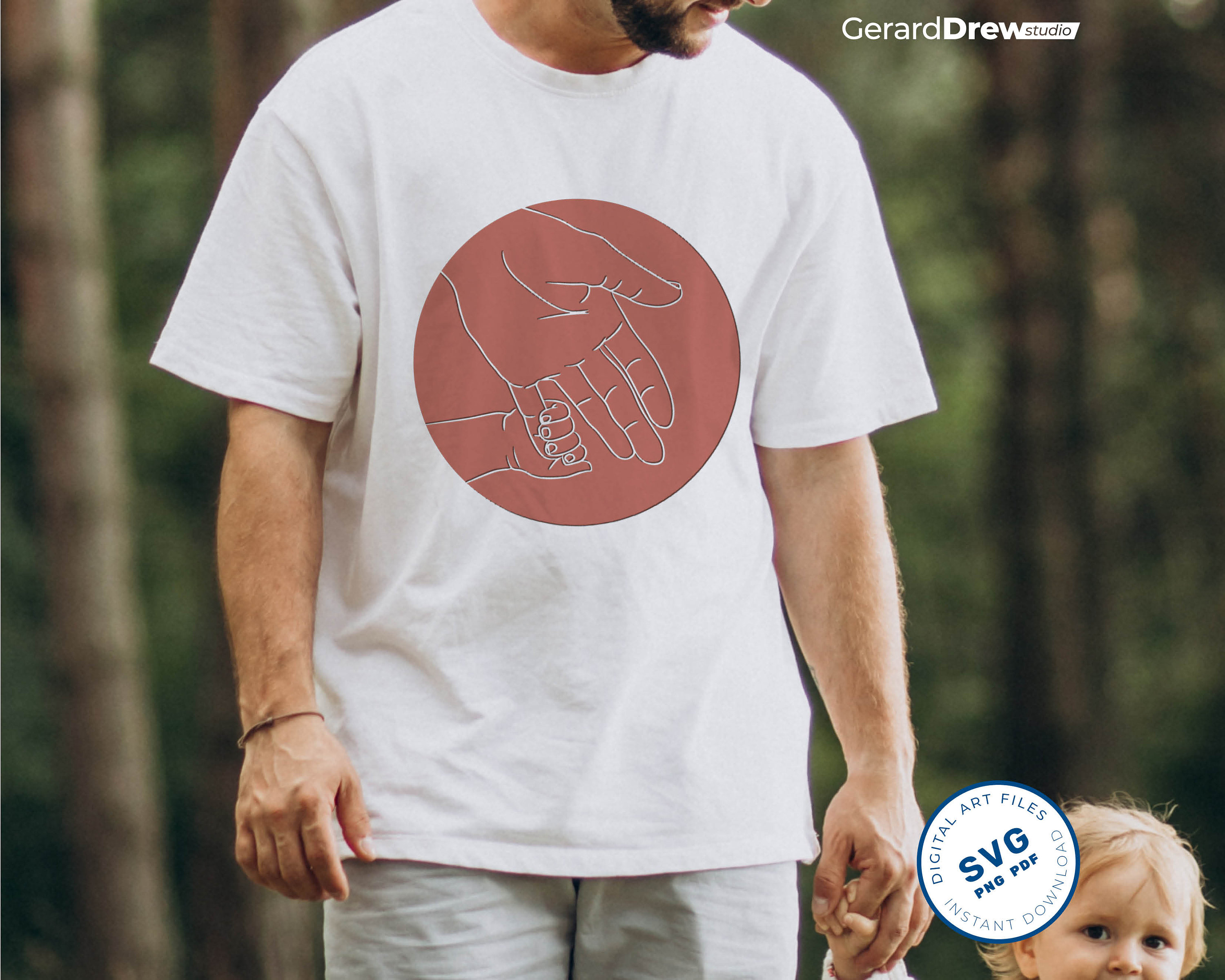 Dad and Baby Hand Holding SVG PNG PDF Father's Day Svg - Etsy