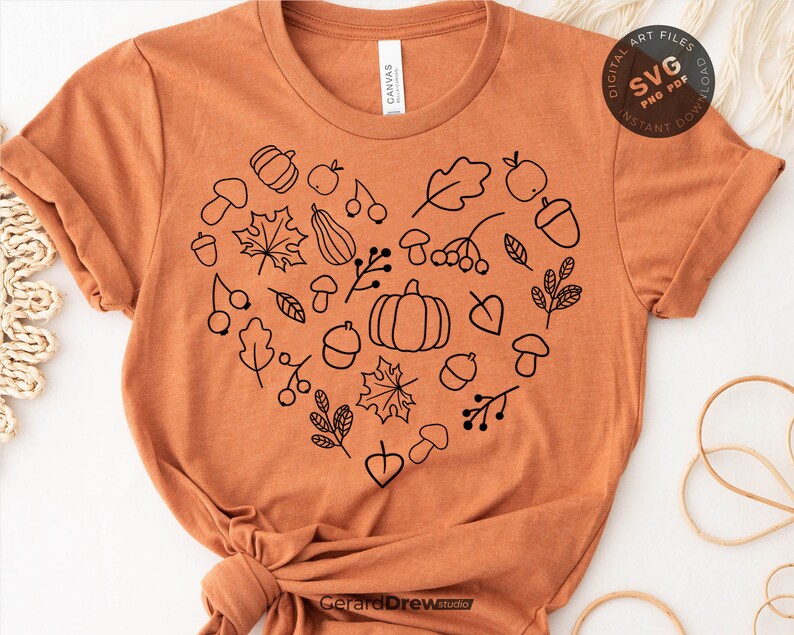 Fall Heart SVG PNG PDF Fall Svg Fall Leaves Svg Pumpkin - Etsy