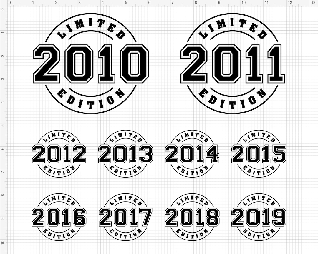 LIMITED EDITION 2010 - 2019 SVG Bundle | 2010 Svg, 2011 Svg, 2012 Svg, 2013 Svg, 2014 Svg, 2015 ...