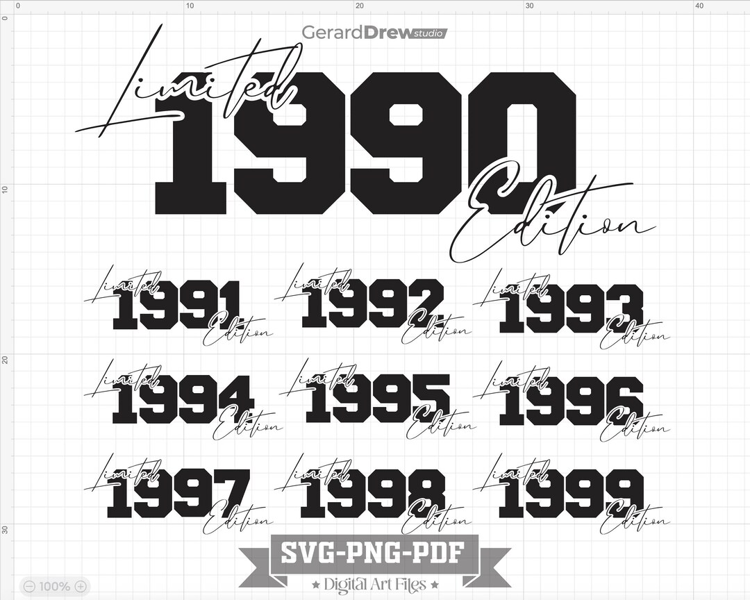 LIMITED EDITION 1990 - 1999 SVG | 1990 Svg, 1991 Svg, 1992 Svg, 1993 ...