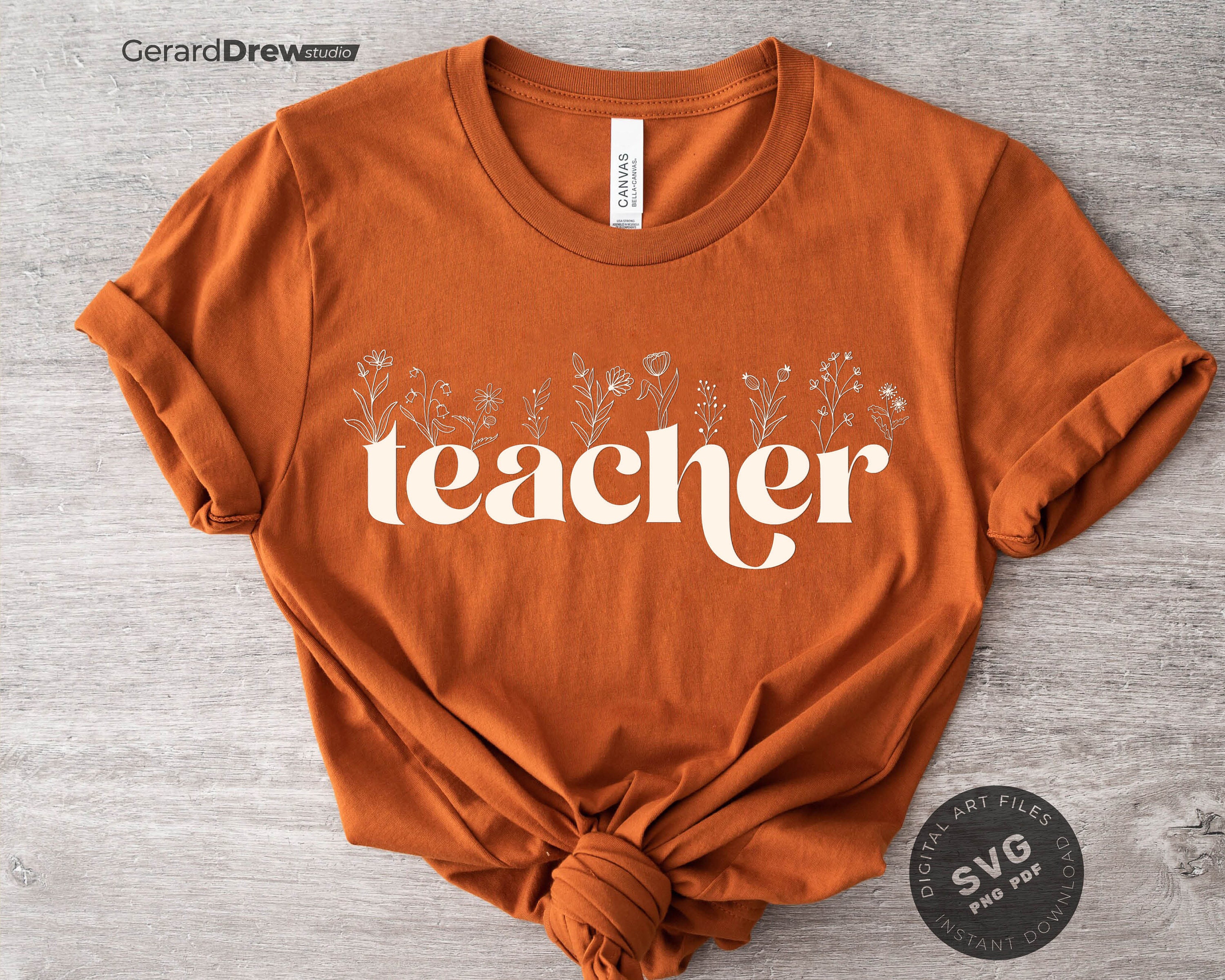 Floral Teacher Svg Png Pdf Teacher Svg Best Teacher Svg Etsy