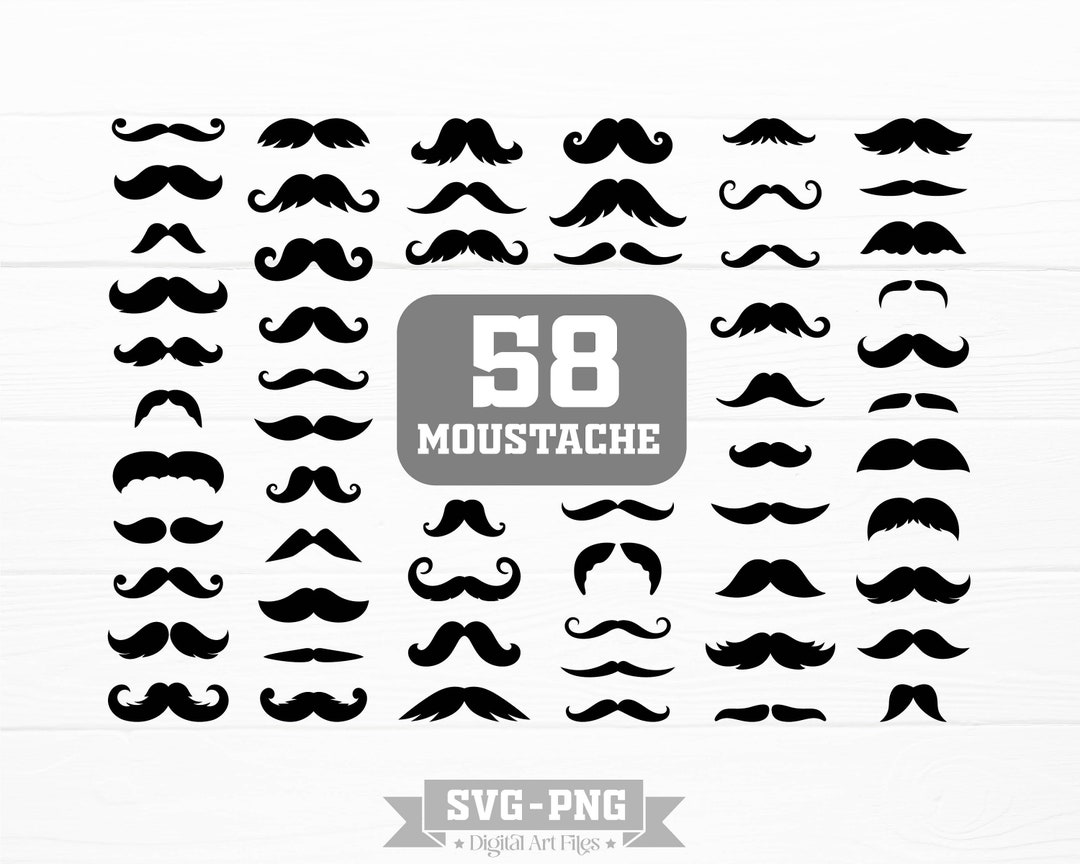 Father's Day Mustache Svg Bundle | Mustache Svg, Mustache Clipart ...
