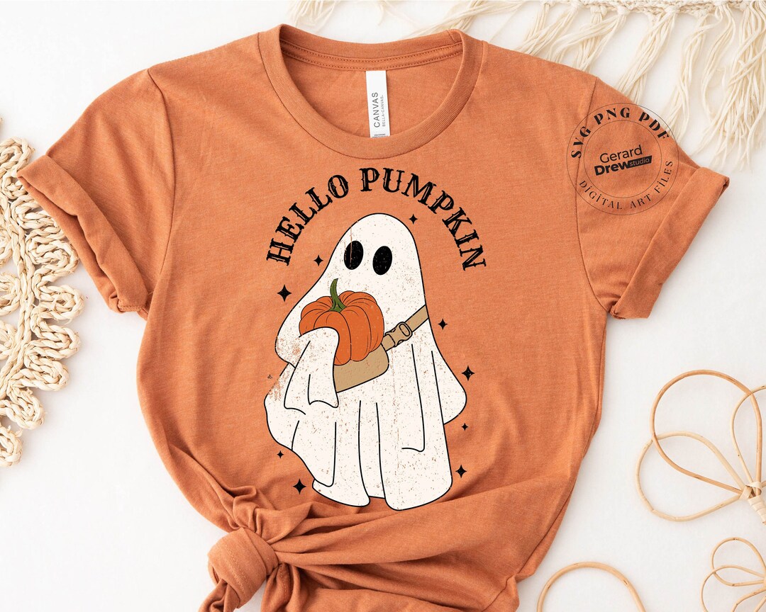 Hello Pumpkin Ghost PNG SVG Pdf | Boo Jee Style Png, Fall Png, Autumn ...