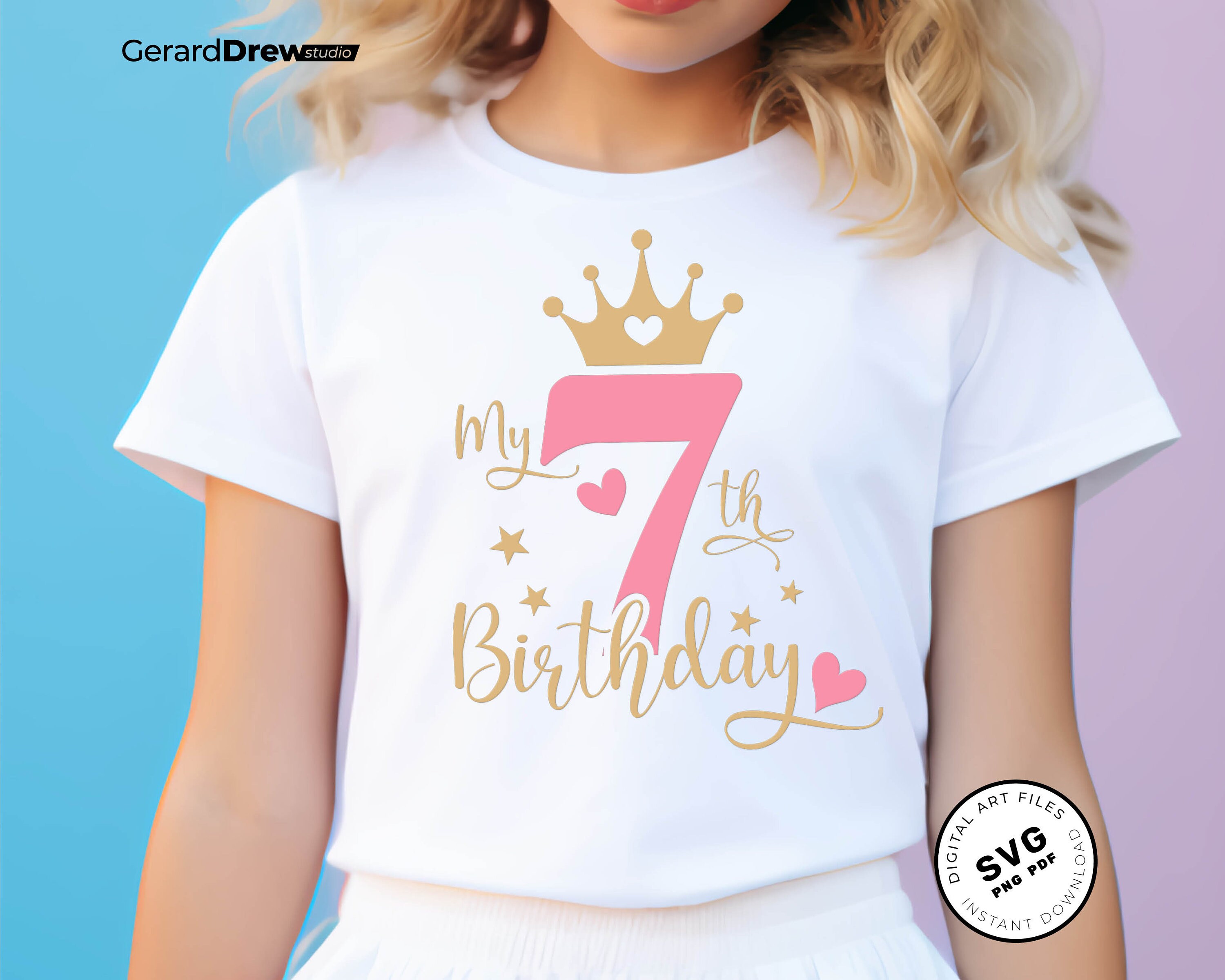 7th Birthday SVG PNG PDF | 7th Birthday Svg, Birthday Svg, Seventh ...