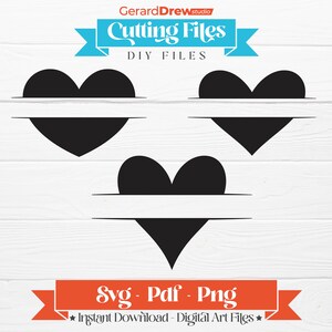 Heart Split SVG, PNG, PDF Heart Split Name Frame, Cut File for Cricut ...