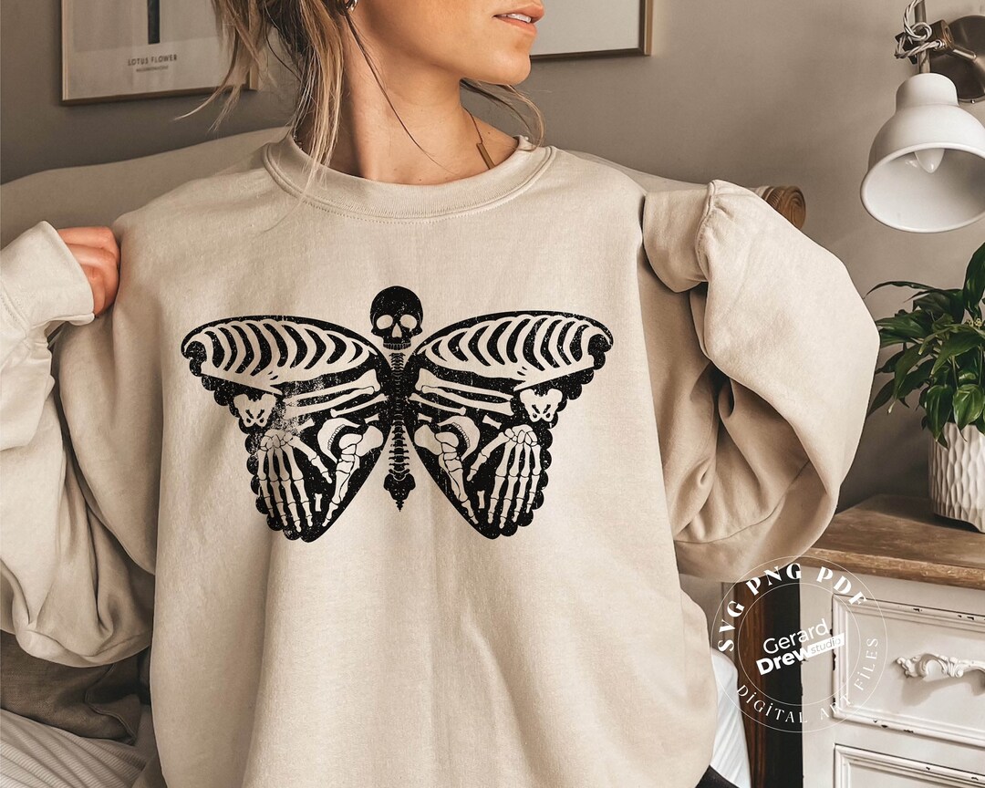 Skull Butterfly SVG PNG | Gothic Skeleton Decal (digital Download) - Etsy