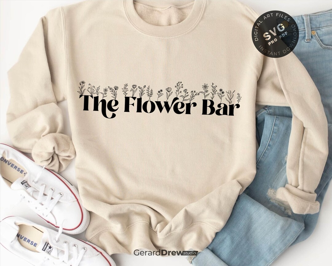 The Flower Bar SVG PNG PDF | Flowers Svg, Flower Bar Svg, Flower Bar ...