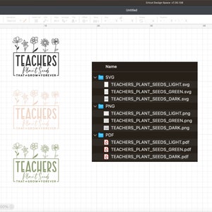 Teachers Plant Seeds That Grow Forever SVG, PNG, PDF | Teacher Flower ...