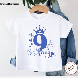 9th Birthday SVG PNG PDF | 9th Birthday Svg, Birthday Svg, 9th Birthday ...
