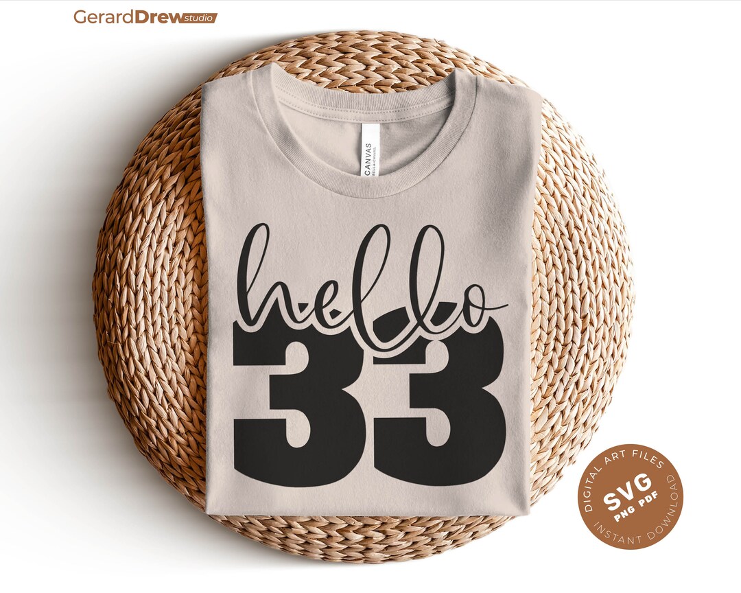Hello 33th SVG PNG PDF Hello 33 Svg Hello 33 Svg Thirty - Etsy