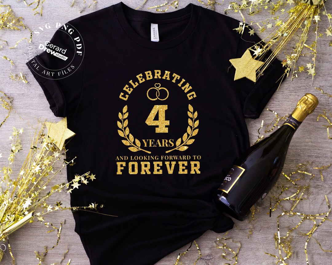 4th Wedding Anniversary PNG Svg Pdf, 4 Year Anniversary Png, 4th Svg ...