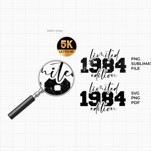 Limited Edition 1984 Birthday SVG PNG PDF | Digital Cut File - Etsy