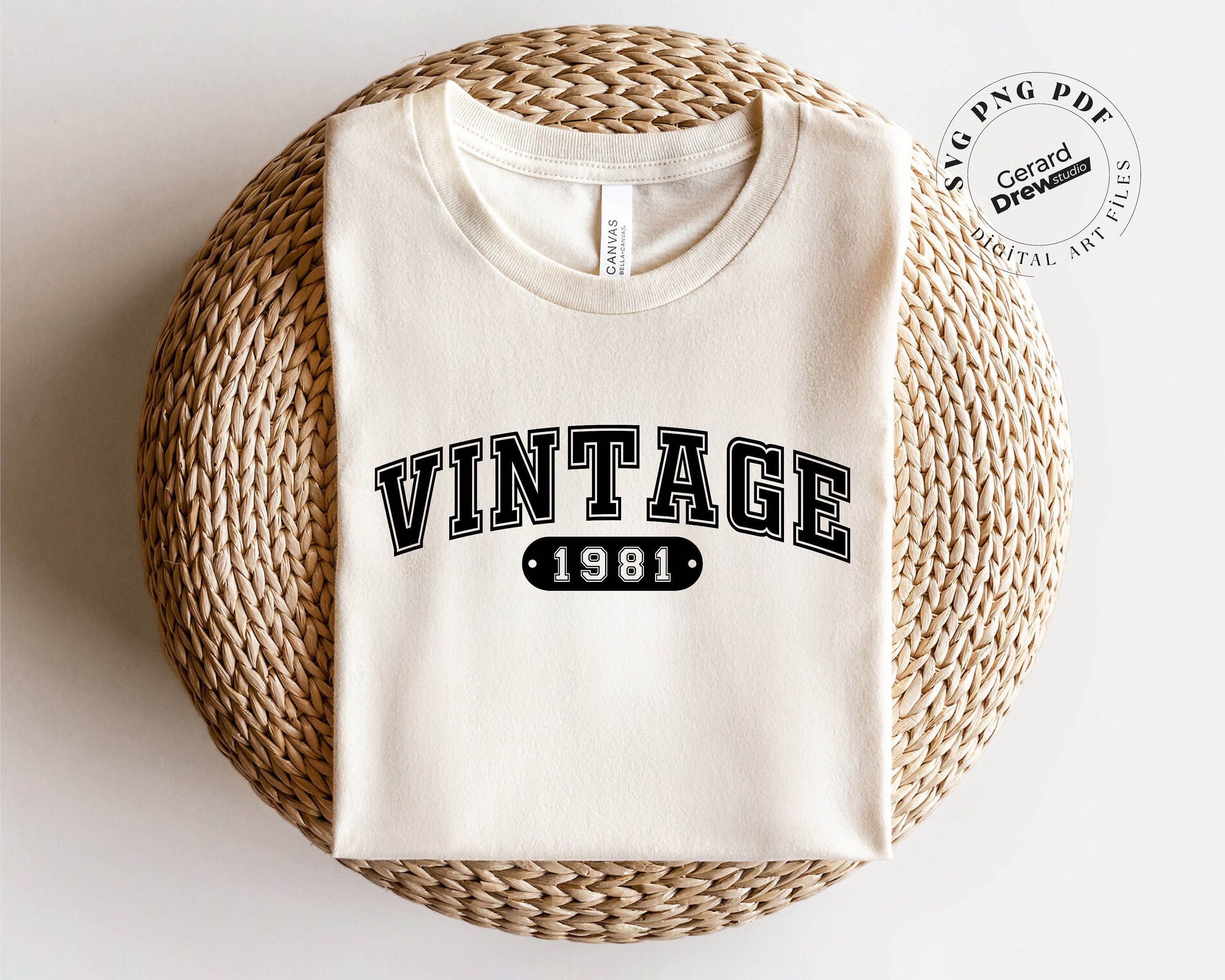 Vintage 1981 PNG SVG PDF | Vintage 1981 Svg, Vintage Svg, 1981 Birthday ...