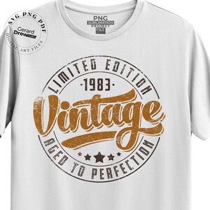 1983 Png, 1983 Shirt Svg, 1983 Svg, 1983 Shirt Png | Vintage 1983 Limited Edition, Aged to ...