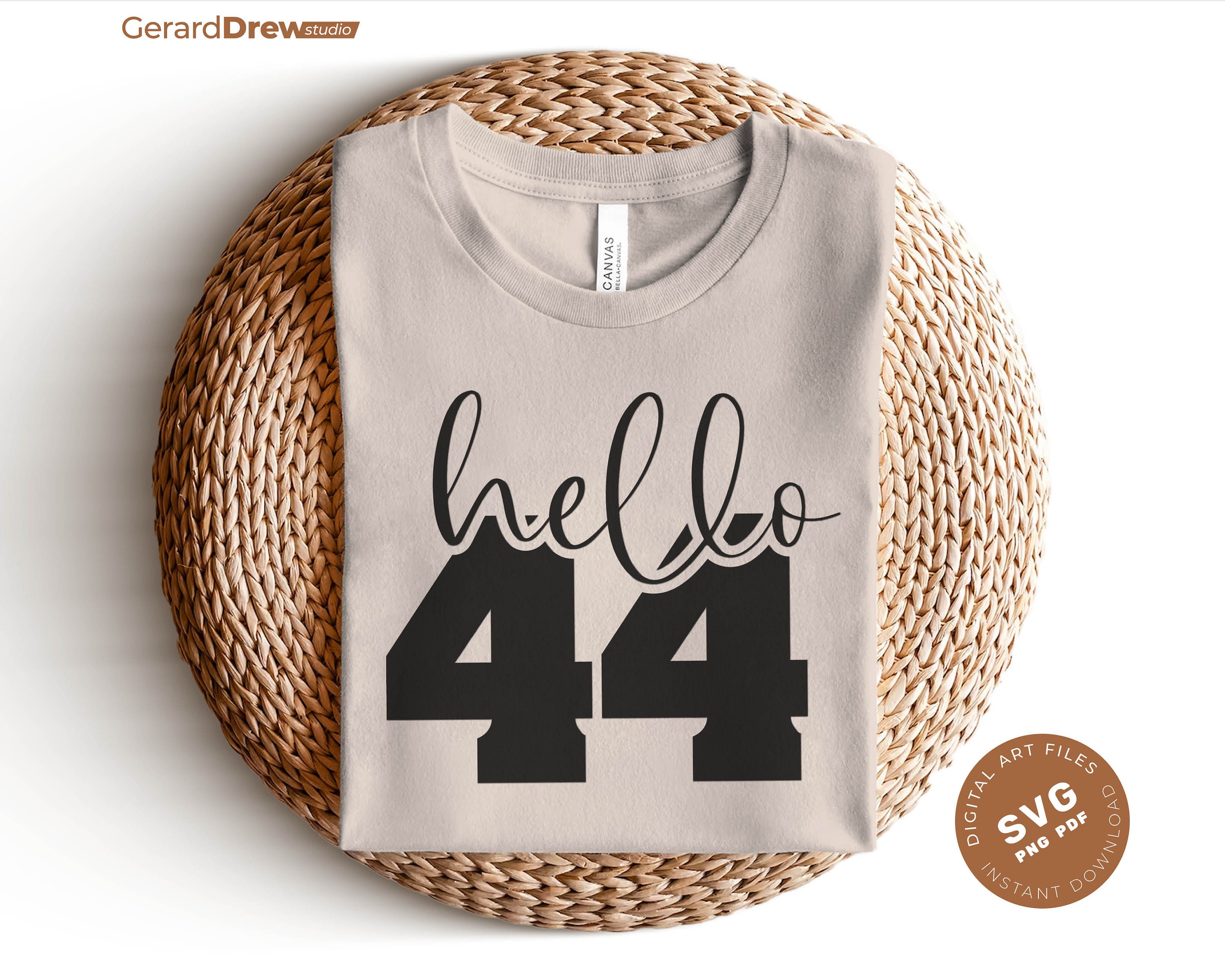 Hello 44th SVG PNG PDF Hello 44 Svg Hello 44 Svg - Etsy