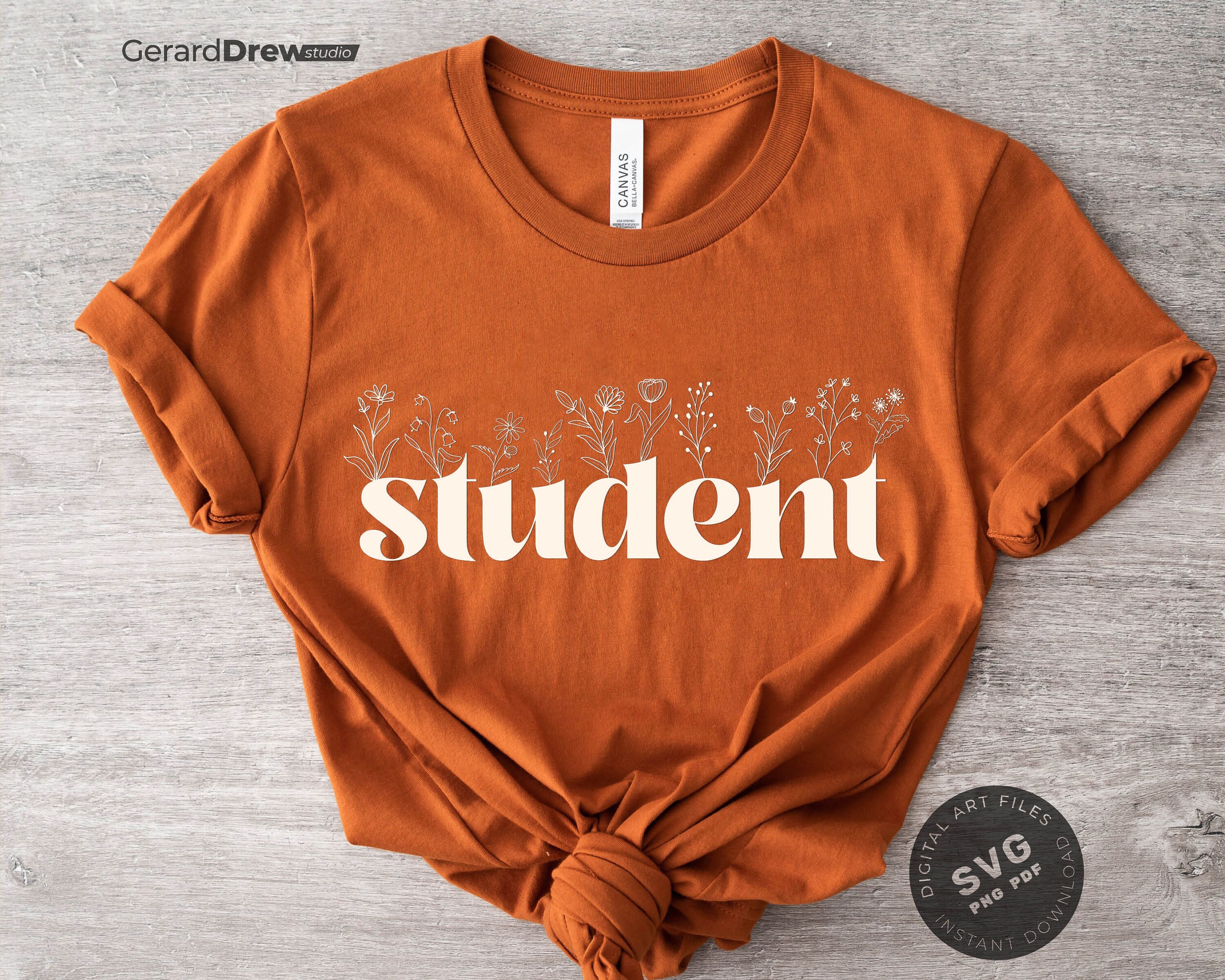 Floral Student SVG PNG PDF Student Svg Student Png Svg for - Etsy