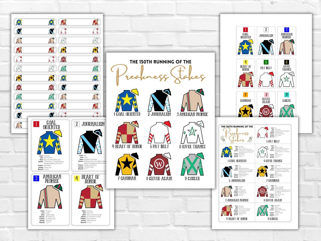 2025 Preakness Horse, Jockey Silks, Horse Roster Printables- Updated ...