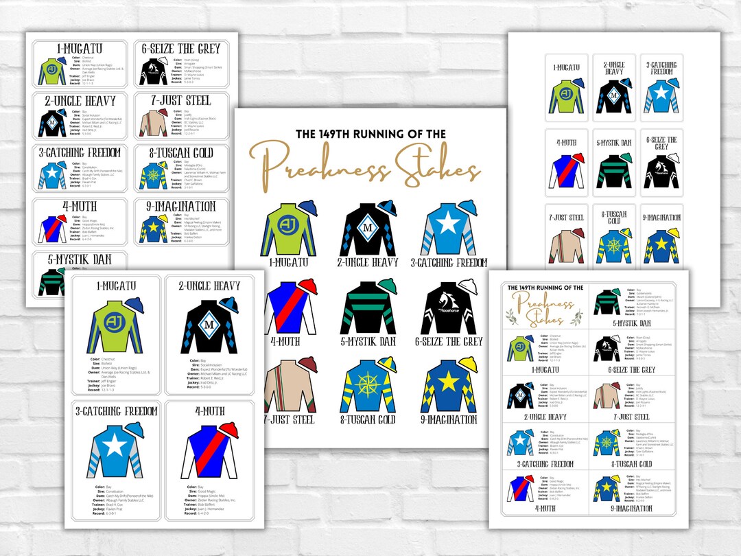 2024 Preakness Horse, Jockey Silks, Horse Roster Printables- Updated ...