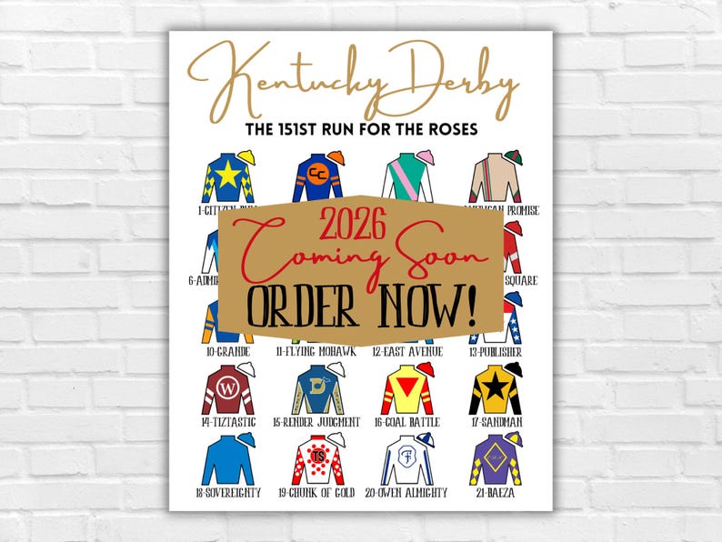 2026 Kentucky Derby Silks Prints, 152nd Kentucky Derby Party Printable ...
