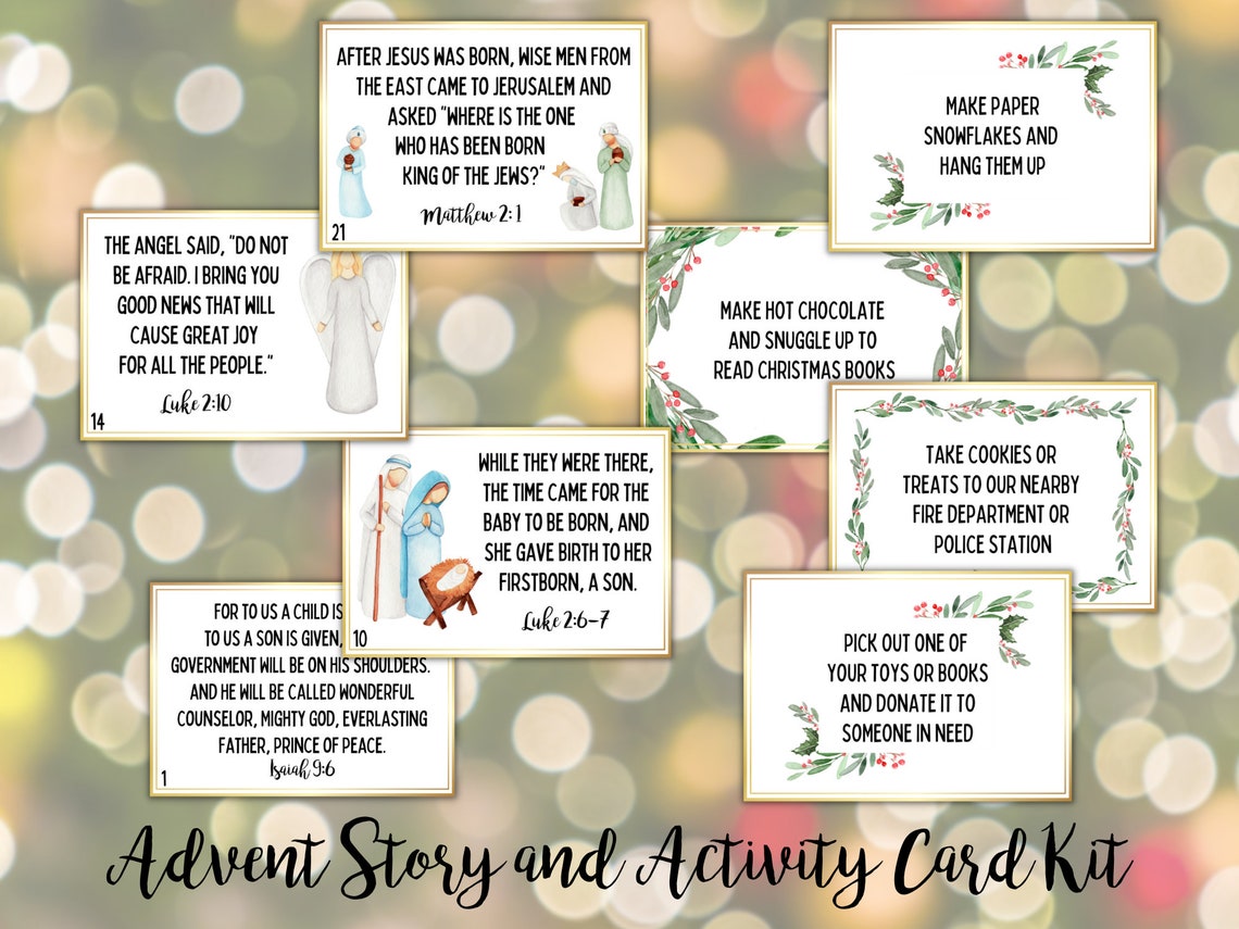 Printable Advent Story and Advent Activity Cards Kids Advent - Etsy