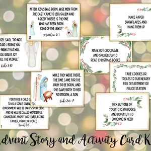 Printable Advent Story and Advent Activity Cards, Kids Advent Kit ...