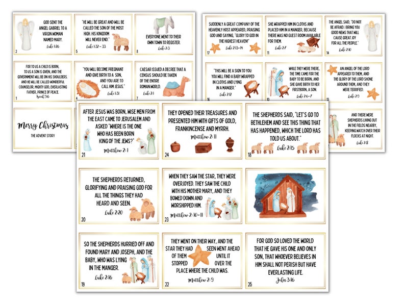 Printable Advent Story and Advent Activity Cards Kids Advent - Etsy