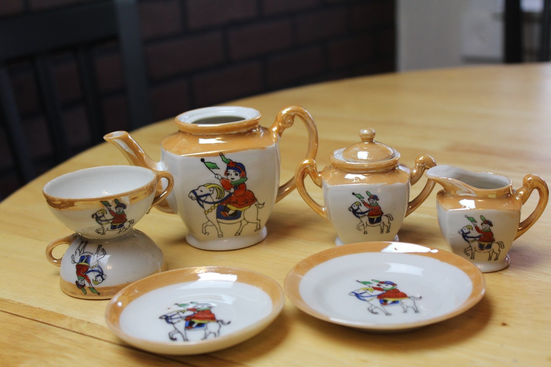 Japanese Princess Riding Goat Lusterware Child's Tea Set - Etsy