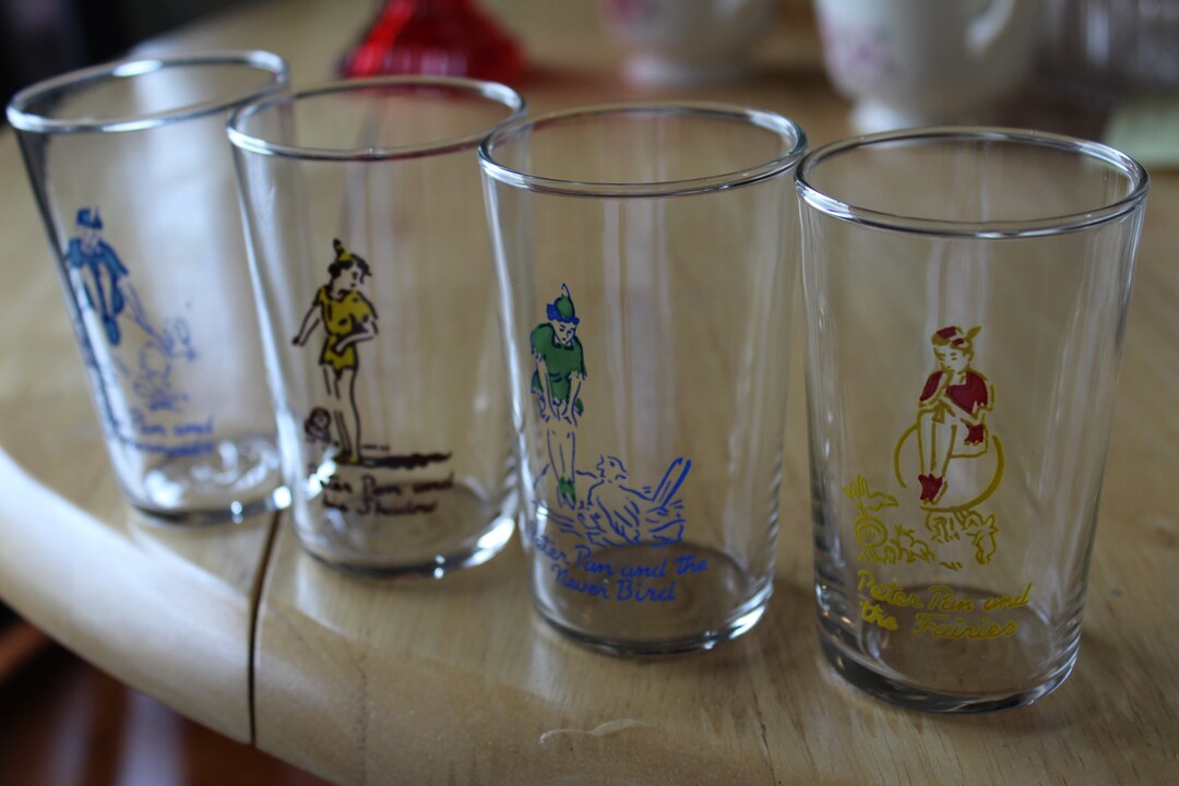 4 Peter Pan Juice Glasses - Etsy