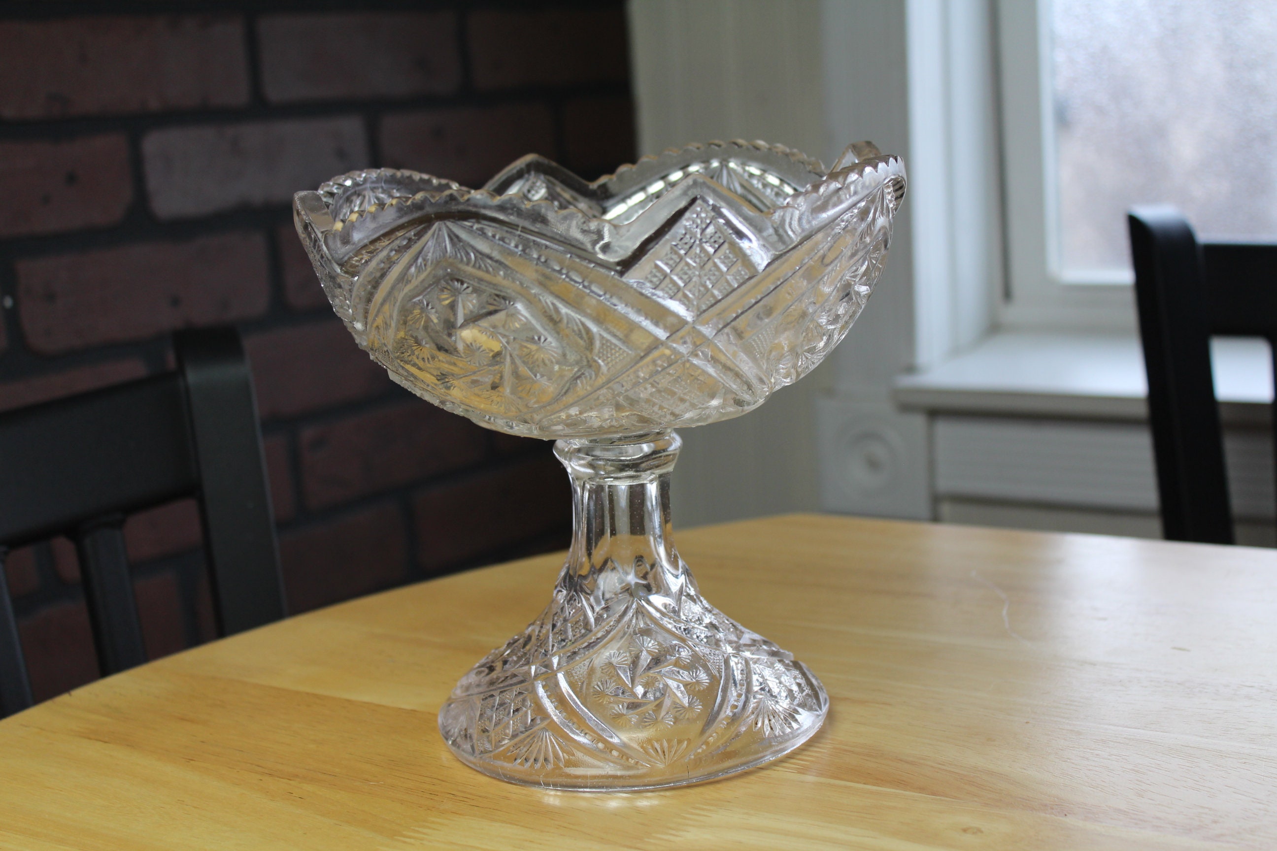 EAPG Indiana Glass Company Juno Pattern Heavy Glass Compote - Etsy