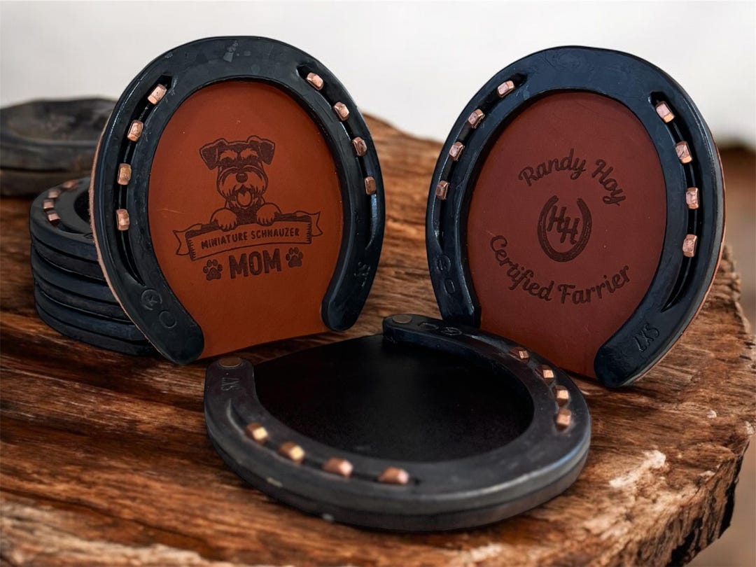 Rustic Horseshoe Coaster Set - Handmade Western Bar Decor - Etsy