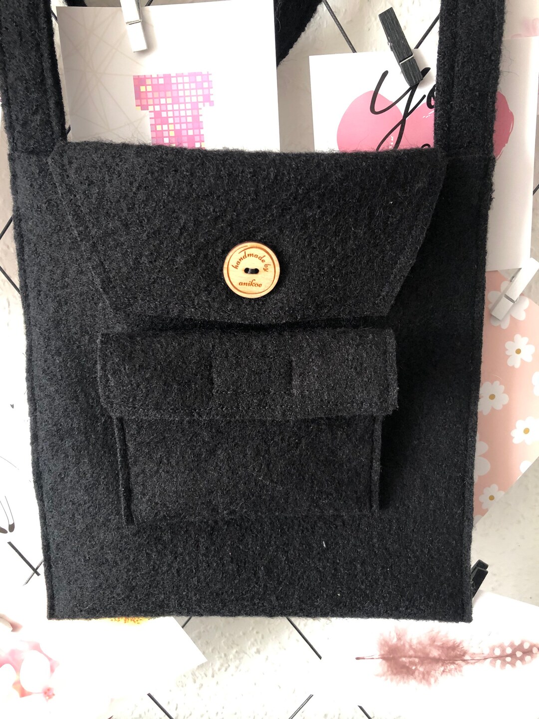 Bag Made of Walkloden, Wool Fulling, Handbag, Black, Brown, Burgundy - Etsy