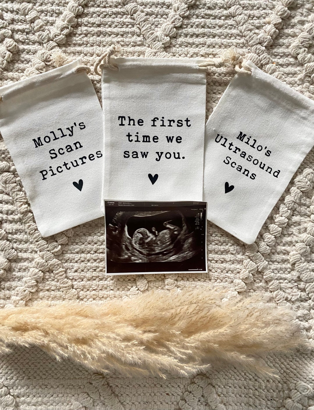 Personalised Baby Scan Keepsake Bag Ultrasound Scans Storage Pouch for ...