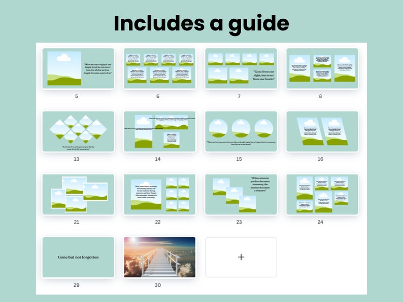 Heaven Sky Memorial Slideshow Template for Men, Custom Funeral ...