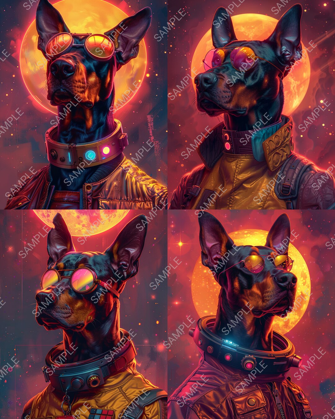 Galactic Doberman: Astronaut Dog Art, Digital Art, Wall Art Print, Sci ...