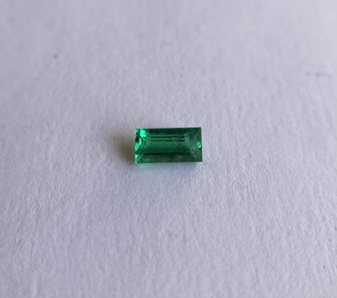 Natural Emerald Baguette Cut 6x3 Mm. 0.45 Carat Vibrant Bright Green ...