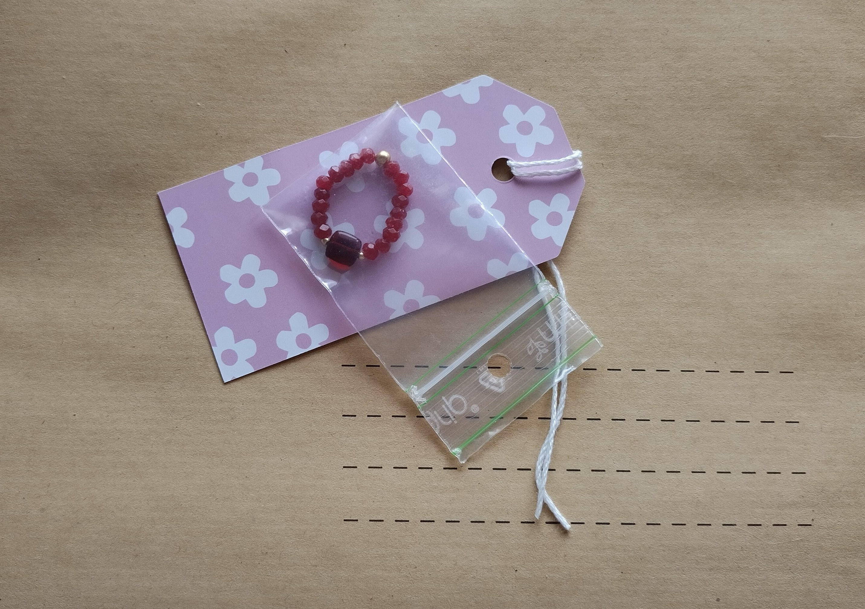 Stretchable Ruby and Garnet Ring, Pearls Mounted on an Elastic Thread ...