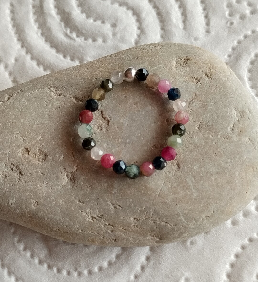Stretchable Stackable Tourmaline Ring Made of Natural Tourmaline Stone ...