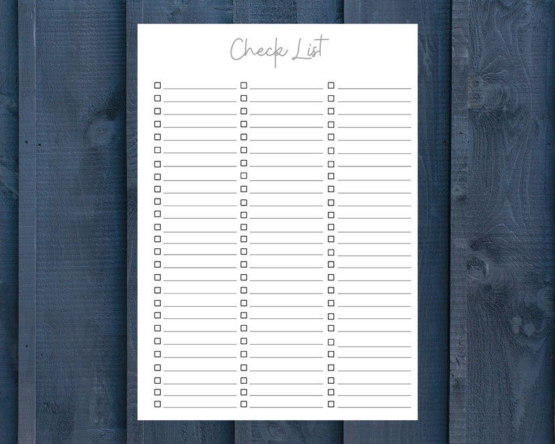 Printable Check List I A4 & US Letter Sizes I PDF Instant Download I 8 ...