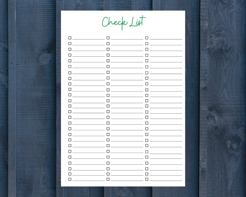 Printable Check List I A4 & US Letter Sizes I PDF Instant - Etsy Australia