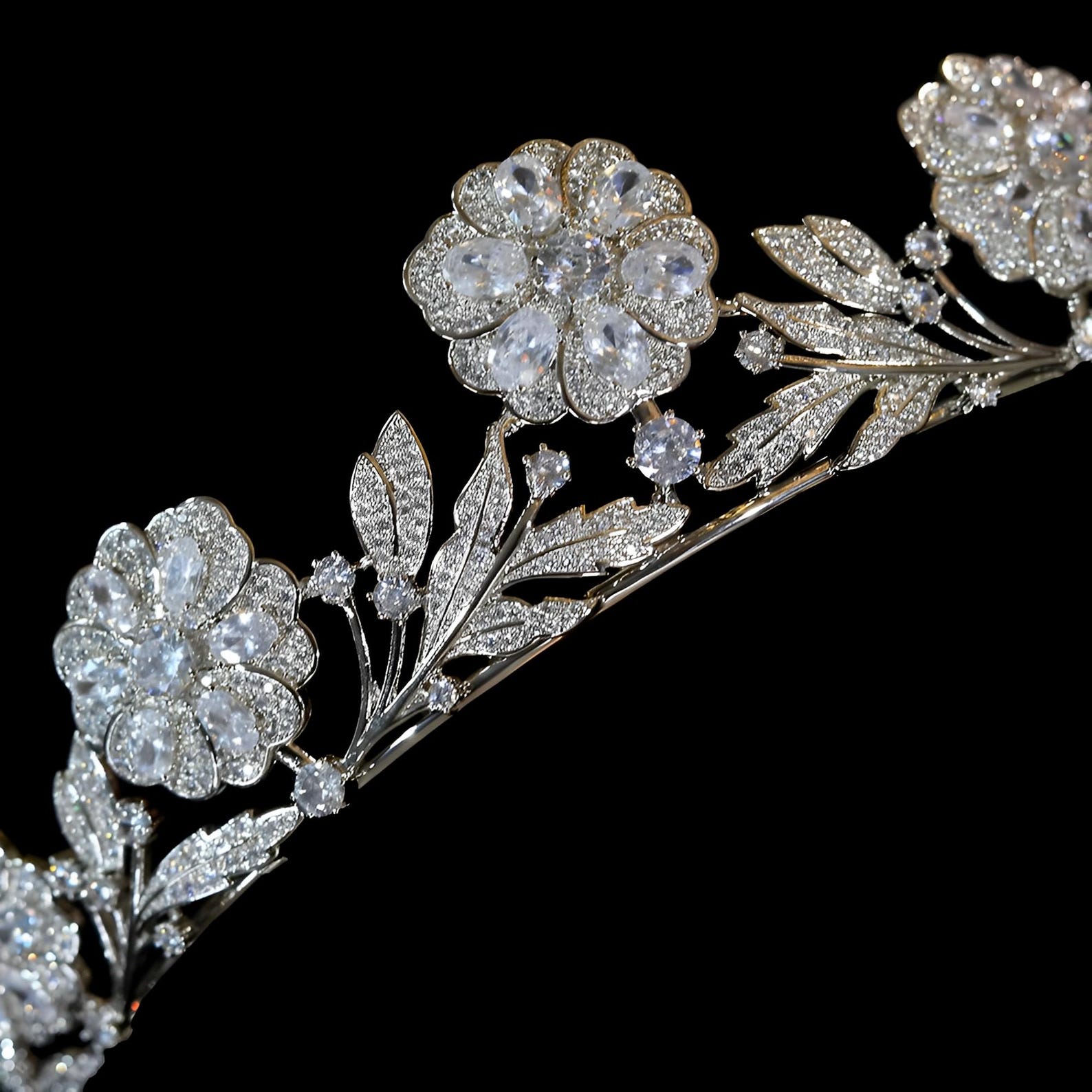 The Strathmore Rose Royal Tiara Kate Middleton Queen Mother Zirconia ...