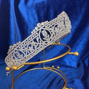 The Harcourt Diamond Tiara Royal Wedding Crown Victorian Simulated ...