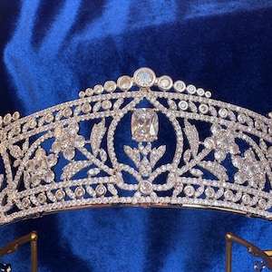 The Harcourt Diamond Tiara Royal Wedding Crown Victorian Simulated ...