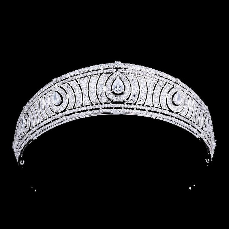 Art Deco Bandeu Tiara Vintage Antique Sytle Statement Wedding Crown ...