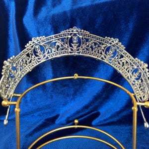The Harcourt Diamond Tiara Royal Wedding Crown Victorian Simulated ...