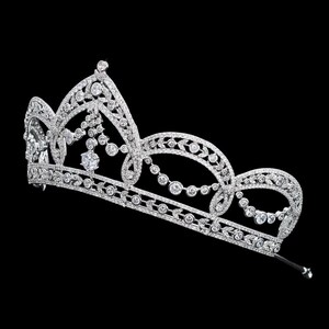 Gothic Luxury Handmade Sparkling Cubic Zirconia Wedding Crown Baroque ...