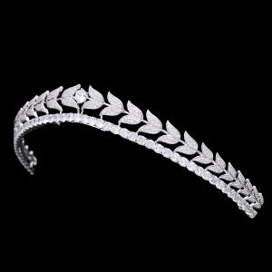 Minimal Modern Tulip Detailed Floral Wedding Crown Dainty Elegant ...