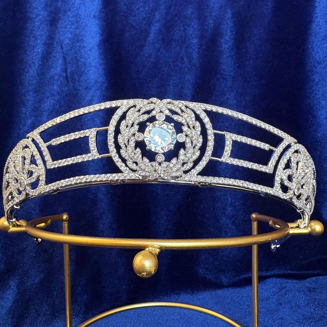 Princess Andrew's Meander Tiara Greek Royal Crown Cubic Zirconia Real ...