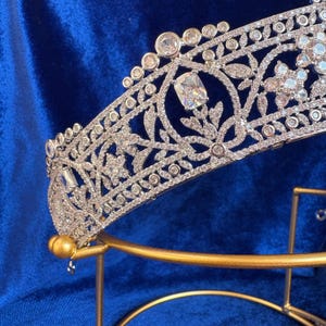 The Harcourt Diamond Tiara Royal Wedding Crown Victorian Simulated ...