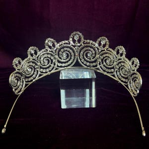 Art Nouveau Glamorous Silver Filigre Swirl Sprial Wedding Tiara for ...